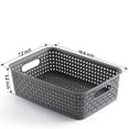 12 Pack Gray Plastic Storage Baskets Small Pantry Organization ...