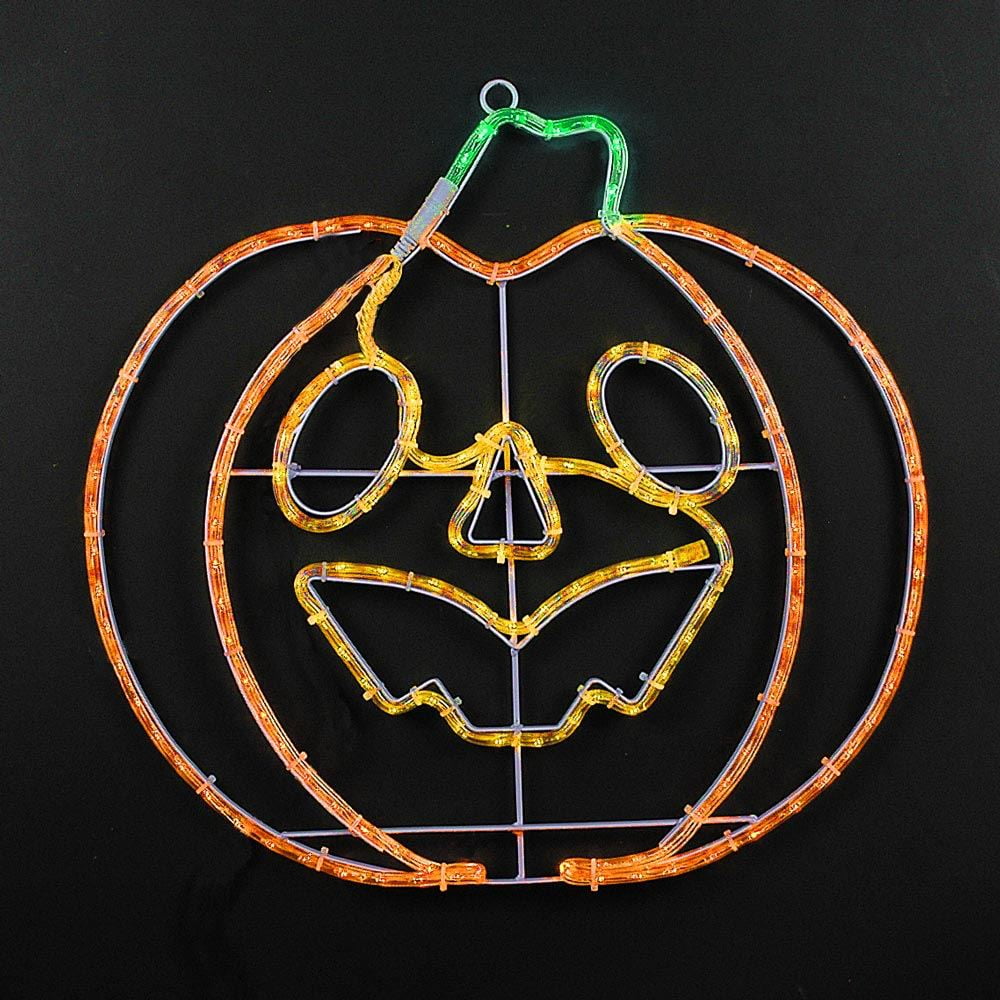 Novelty Lights LED Green, Orange, and Yellow Halloween Pumpkin Rope ...