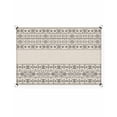 Bohemian Ethnic Sun Shade Sail 12'X16' Brown Black Lines Linen Texture ...