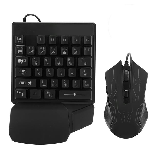 Keyboard Mouse Set, Universal E Sports One Handed Keyboard ABS 35 Keys ...