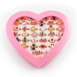 36PCS Kids Ring, Peaoy Cute Cartoon Rhinestone Adjustable Jewelry Ring ...