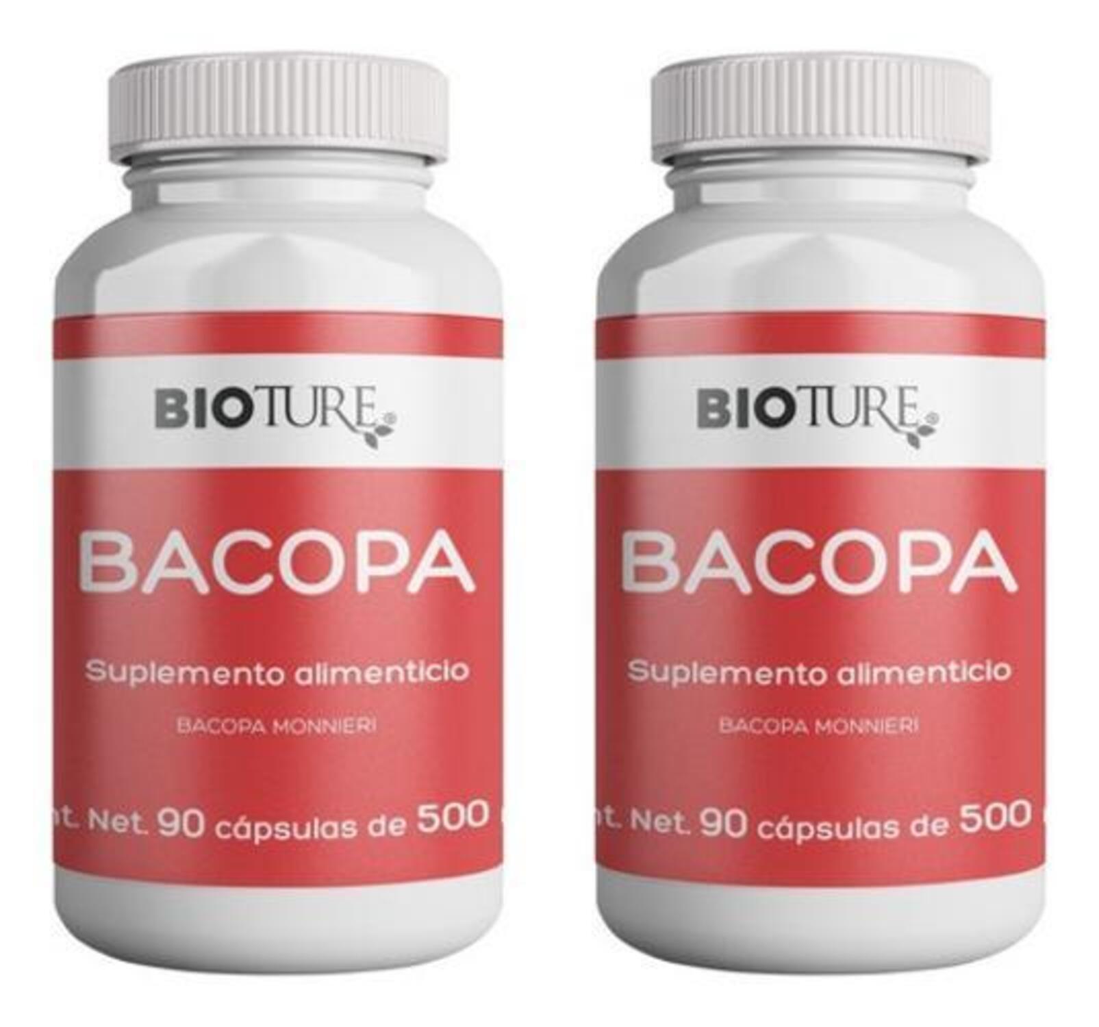 Bacopa 180 Cápsulas 100% Puro Y Natural (Pack 2-90 Cáps C/U) Bioture ...