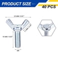 40Pcs Wing Butterfly Screws M6x16mm, Carbon Steel Butterfly Screw Thumb ...