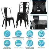 Dkelincs Metal Dining Chairs Set of 4 Stackable Chair 18 inch Height ...