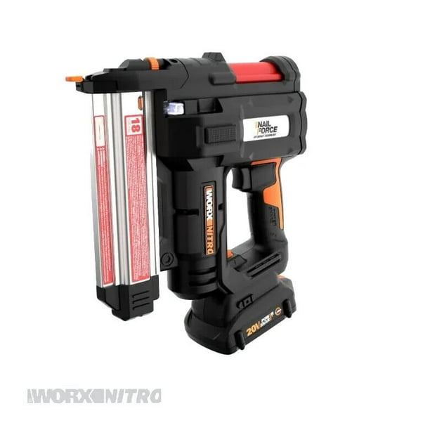 Worx WX840L 20V Power Share Cordless 18 Gauge Nail & Staple Gun ...