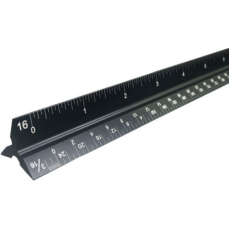 12 Inch Architectural Scale Ruler with Laser-Etched Imperial Scales ...