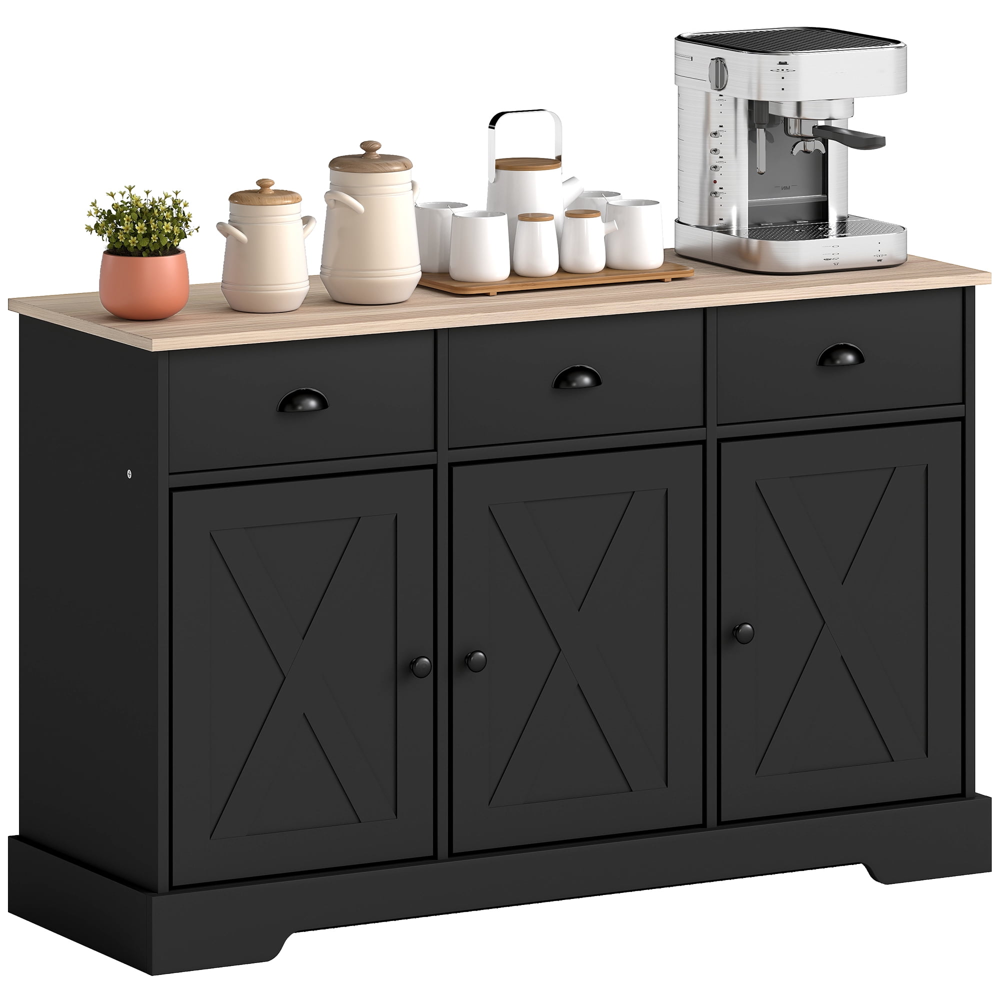 Click here for Homcom 46.5 Sideboard Buffet Cabinet With 3 Barn D... prices