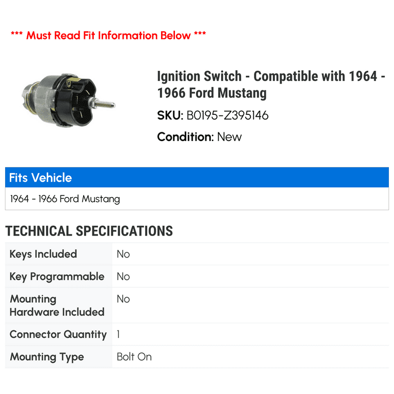 1965 Mustang Ignition Switch