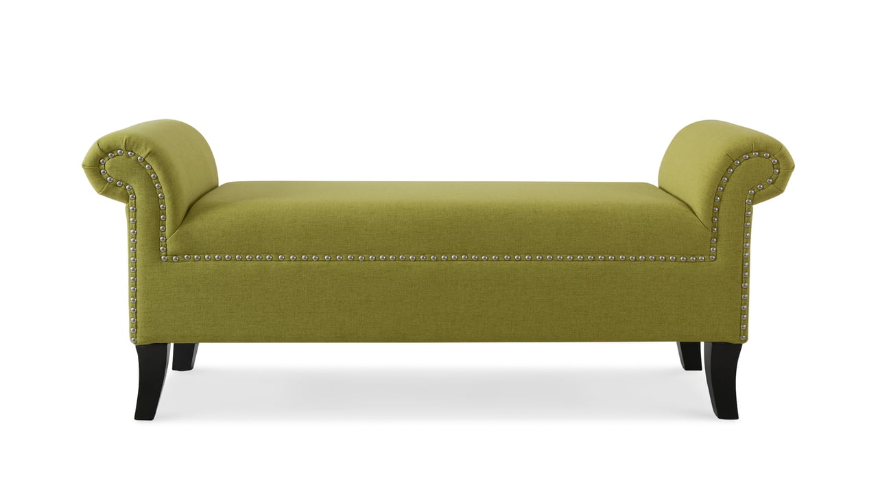 Kathy Roll Arm Entryway Accent Bench, Moss Green - Walmart.com