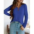 PRETTYGARDEN Long Sleeve Shirts for Women Fall V Neck Waffle Basic Tee ...