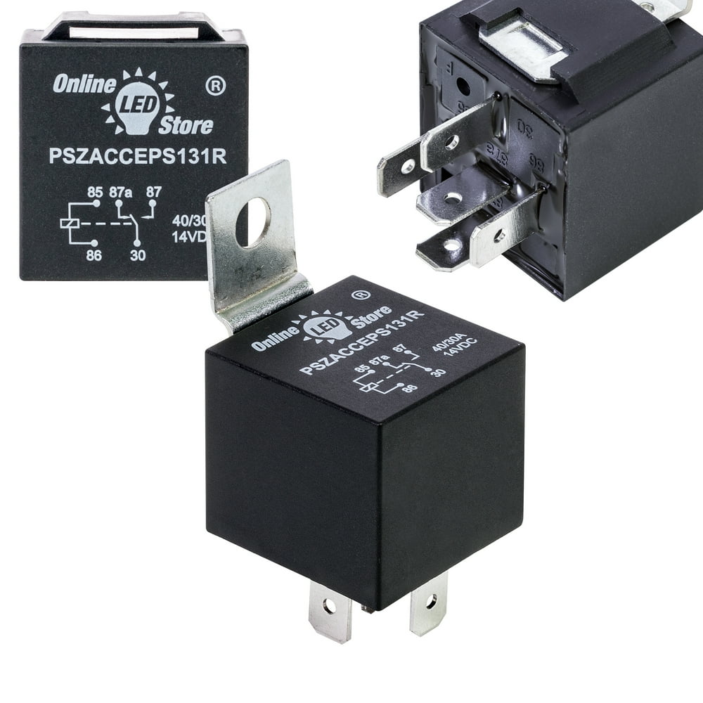 12V 40/30 Amp 5-Pin SPDT Bosch Style Electrical Relay - Walmart.com ...