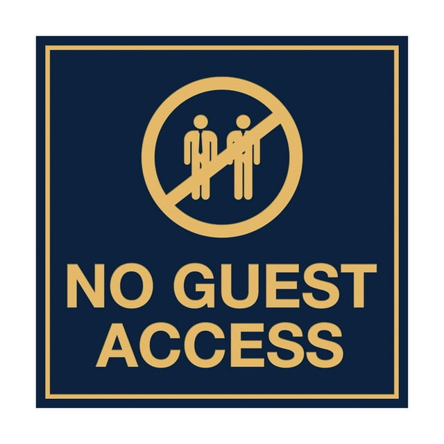 Square No Guest Access Sign (Navy Blue/Gold) - Large - Walmart.com