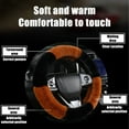 Brown Popular Short Plush Steering Wheel Cover Winter Warm Universal ...