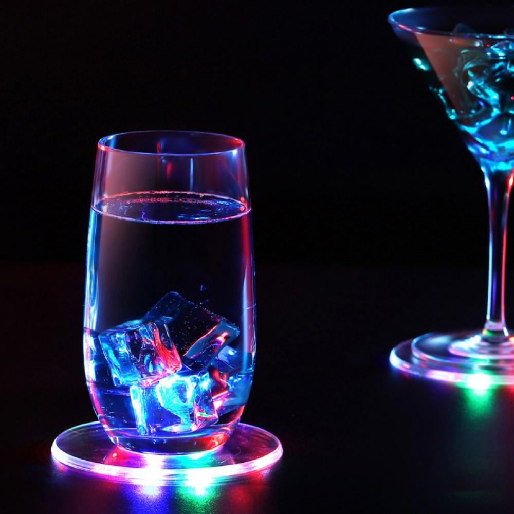 LED Cocktail Coaster,Acrylic Multi-Color Infinity Tunnel LED Drink ...