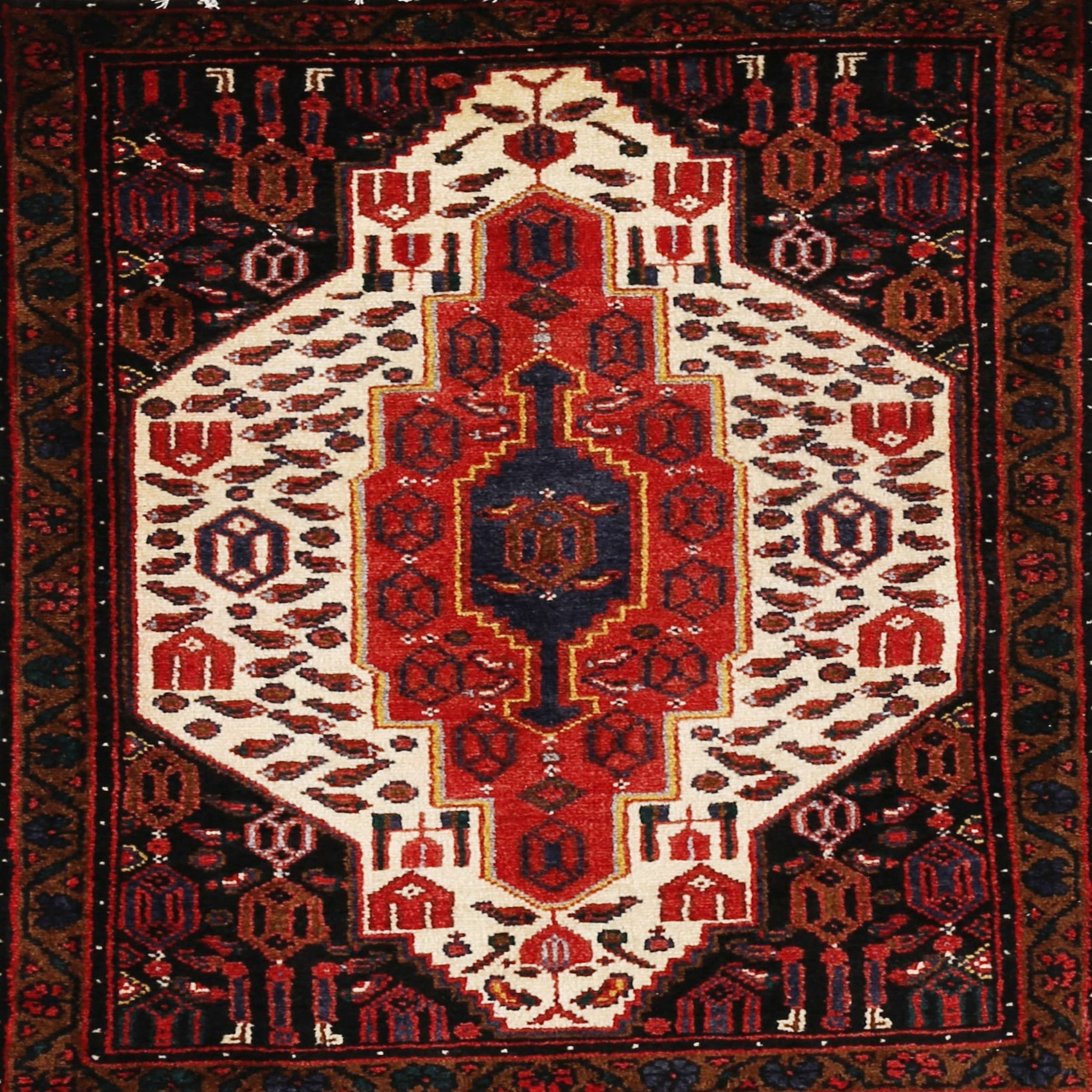 Ahgly Company Indoor Square Traditional Sienna Brown Persian Area Rugs ...