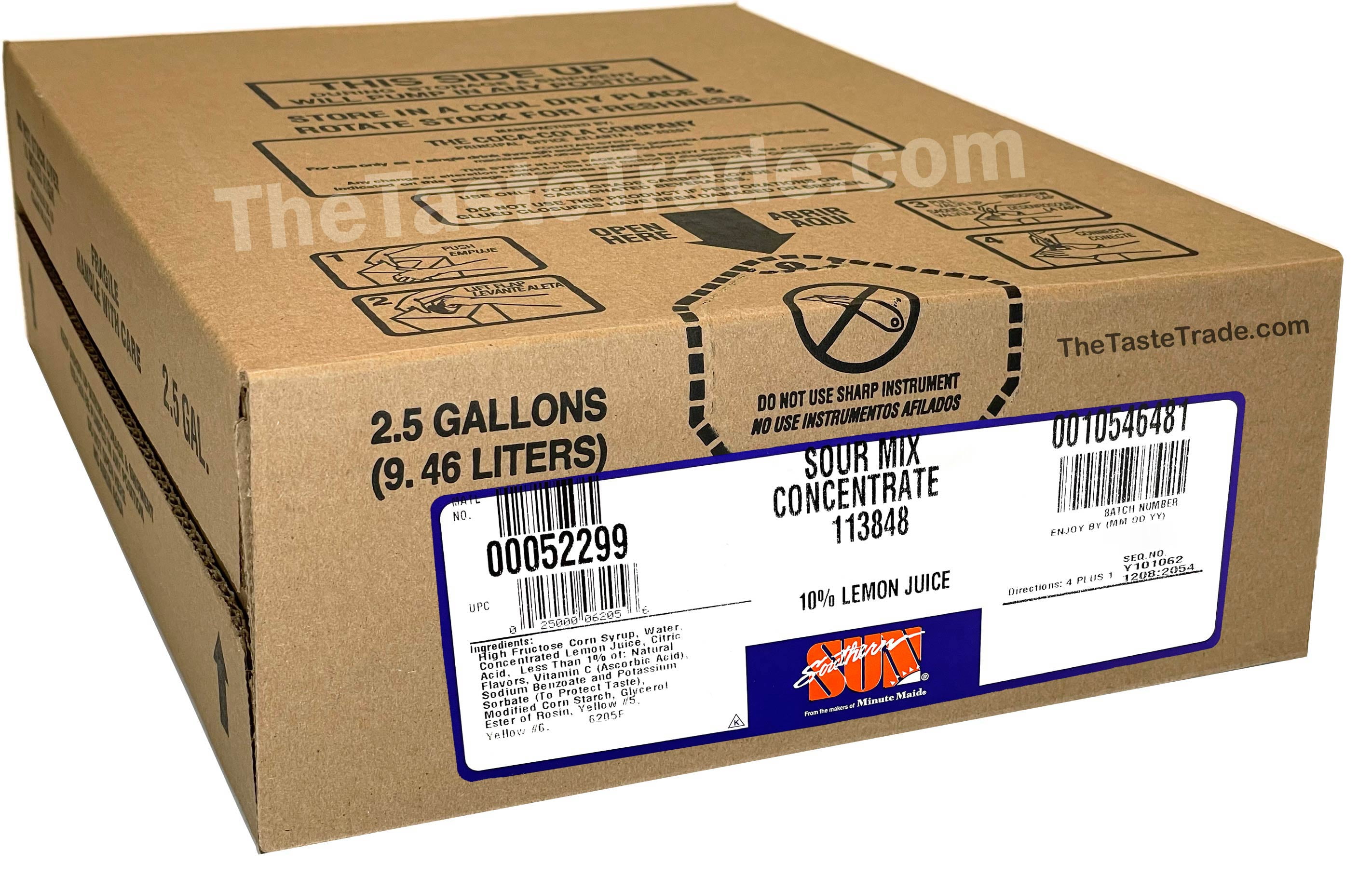 Southern Sun Sour Mix Concentrate Syrup (2.5 Gallon Bag-in-Box BiB ...