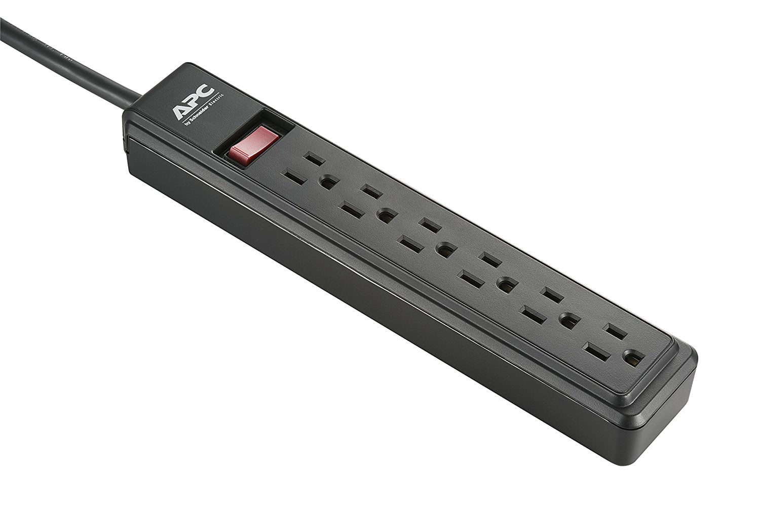 APC Power Strip 6 Outlet 2 Foot Cord 120V Black - Walmart.com