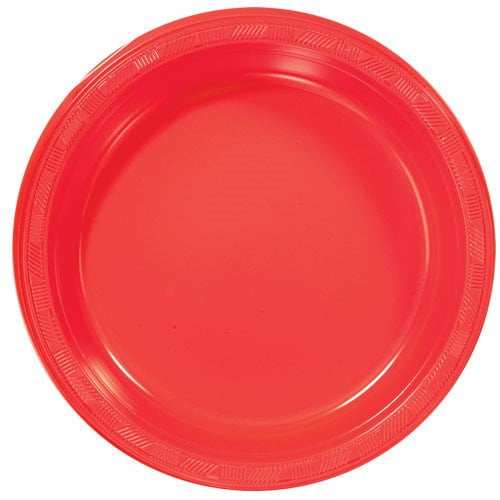 Ideal Dining 10 Inches Disposable Red Plastic plates Good to use in ...