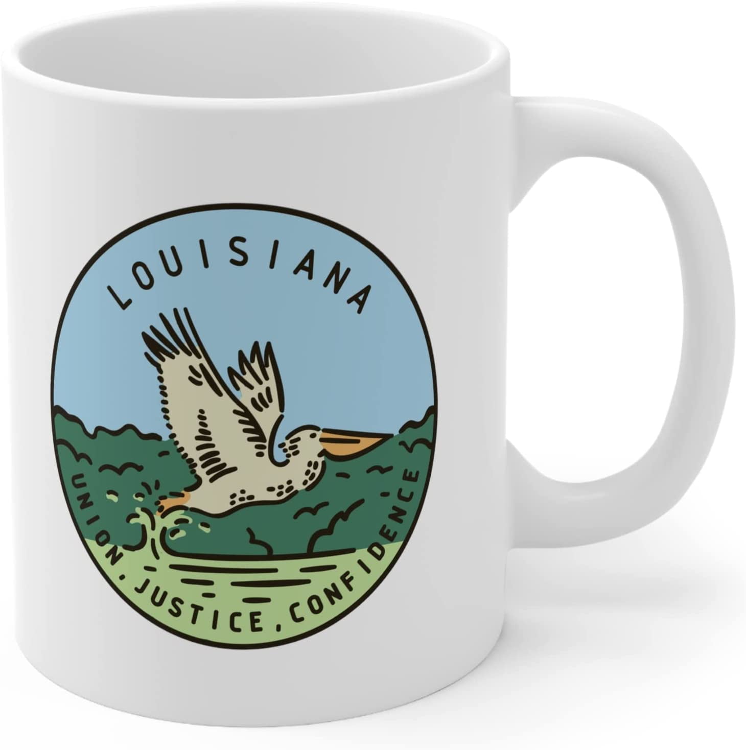 Lousiana State Motto Union, Justice and Confidence Coffee Mug 11 oz ...