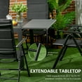 Outsunny 7pc Aluminum Outdoor Patio Dining Set, Expandable Table, 6 ...