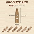 5.5cm/2.17 Inch Wooden Toggle Button, 24 pcs 2 Hole Wood Olive Sewing ...