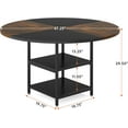 "Tribesigns Unique 47"" Round Dining Table for 4, Rustic Wood Kitchen ...