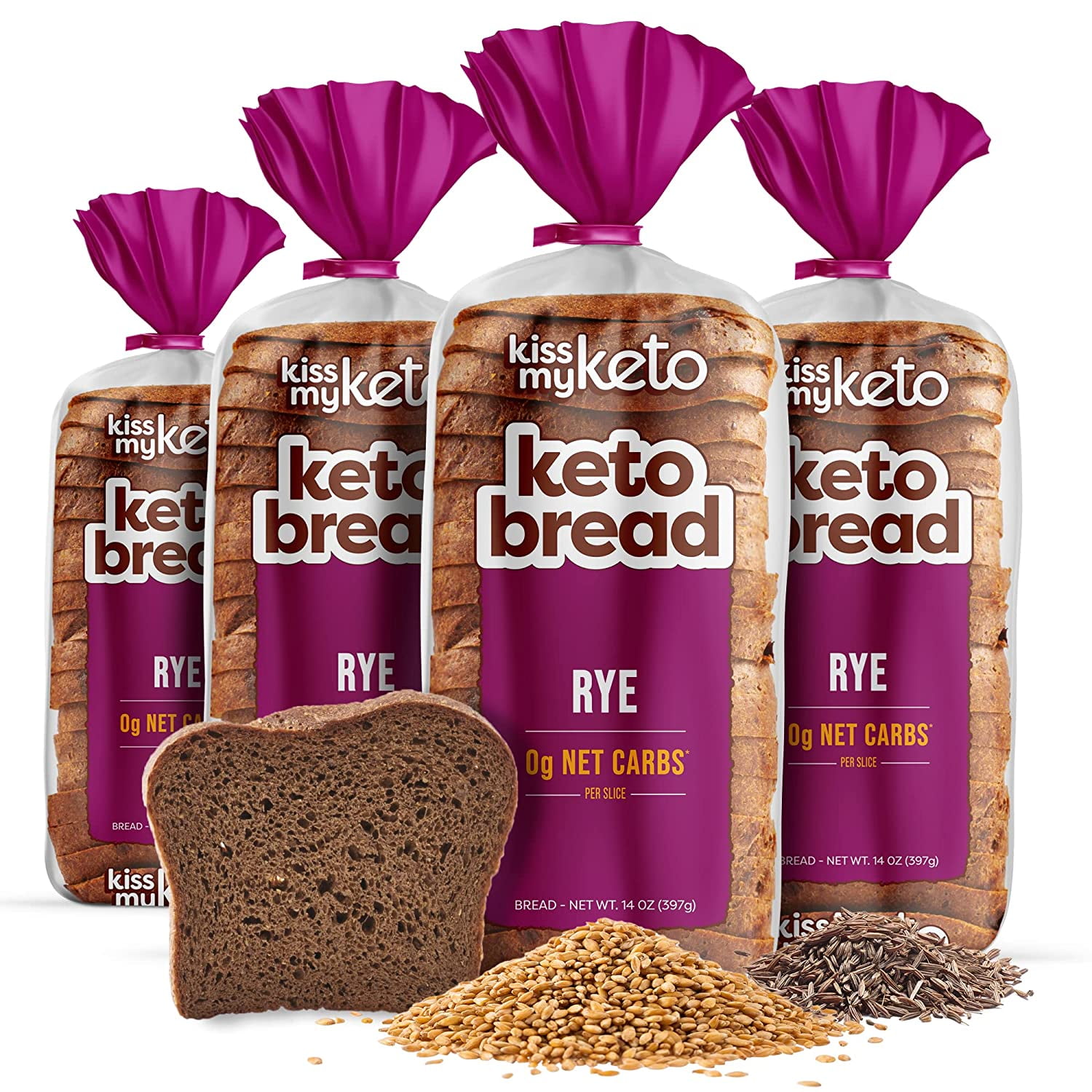 Kiss My Keto Bread Zero Carb (0g-Net) - Wheat Bread Loaf, Low Calorie ...
