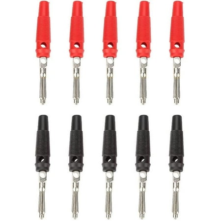 Pack of 10 Banana Plugs, Screwable, 4mm Solderless Connectors, Cables ...