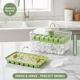 Ice Cube Tray with Lid and Bin,One-Press Ice Cube Maker,Easy-Release ...