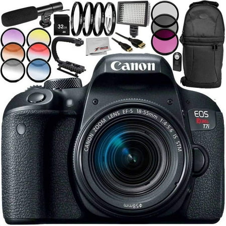 Canon EOS Rebel T7i DSLR Camera with 18-55mm Lens 12PC Accessory Bundle – Includes 32GB SD ...