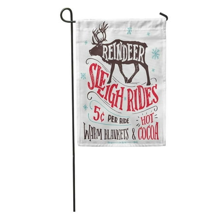 POGLIP Old Fashioned Reindeer Sleigh Rides Signboard Hand Lettering ...