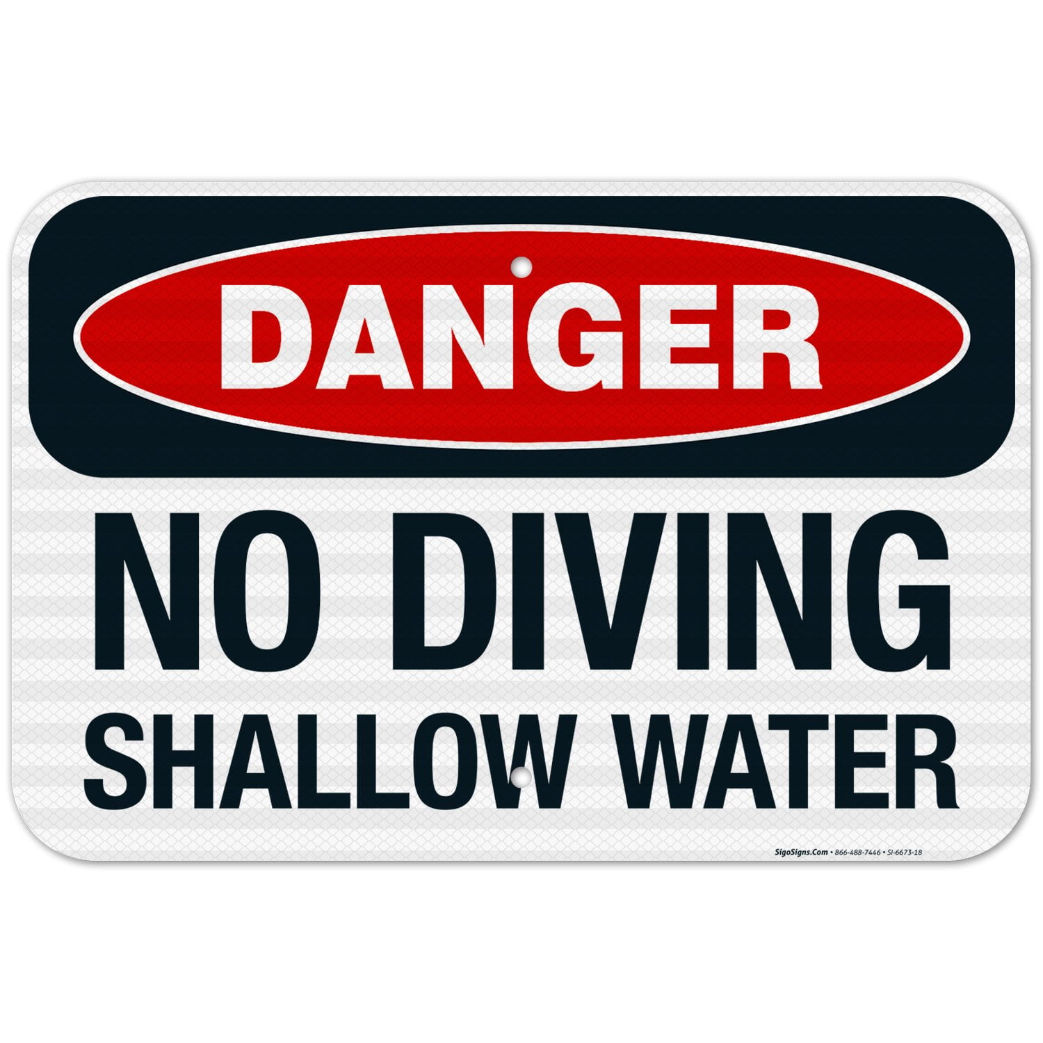 No Diving Shallow Water Sign, Pool Sign, (SI-6673) - Walmart.com