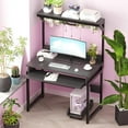 31.5" Computer Desk with Hutch - Space-Saving Office Desk, Study Table ...