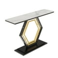 FLIP TRADE Sintered Stone Console Table with Geometric Base Sofa Table ...
