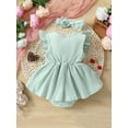 Newborn Infant Baby Girl Summer Clothes Rompers Solid Ribbed Ruffled ...
