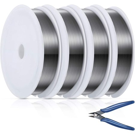 4 Rolls 525 Feet 24 Gauge Flexible Paddle Wire Silver Floral Wire ...