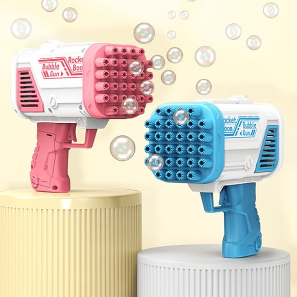 Bazooka Bubble Machine 32 hoyos Gatling Electric Soap Bubble Toys (rosa ...