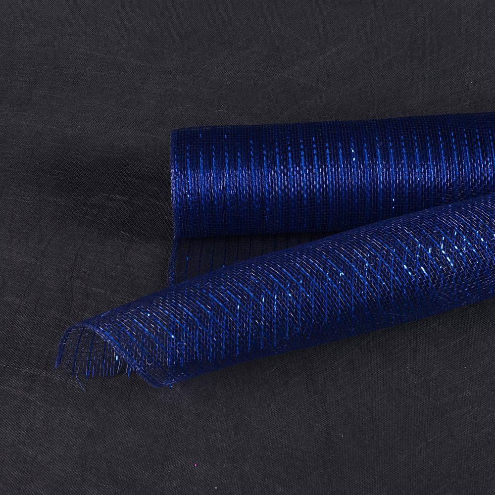 Navy Blue - Deco Mesh Wrap Metallic Stripes - ( 21 Inch x 10 Yards ...