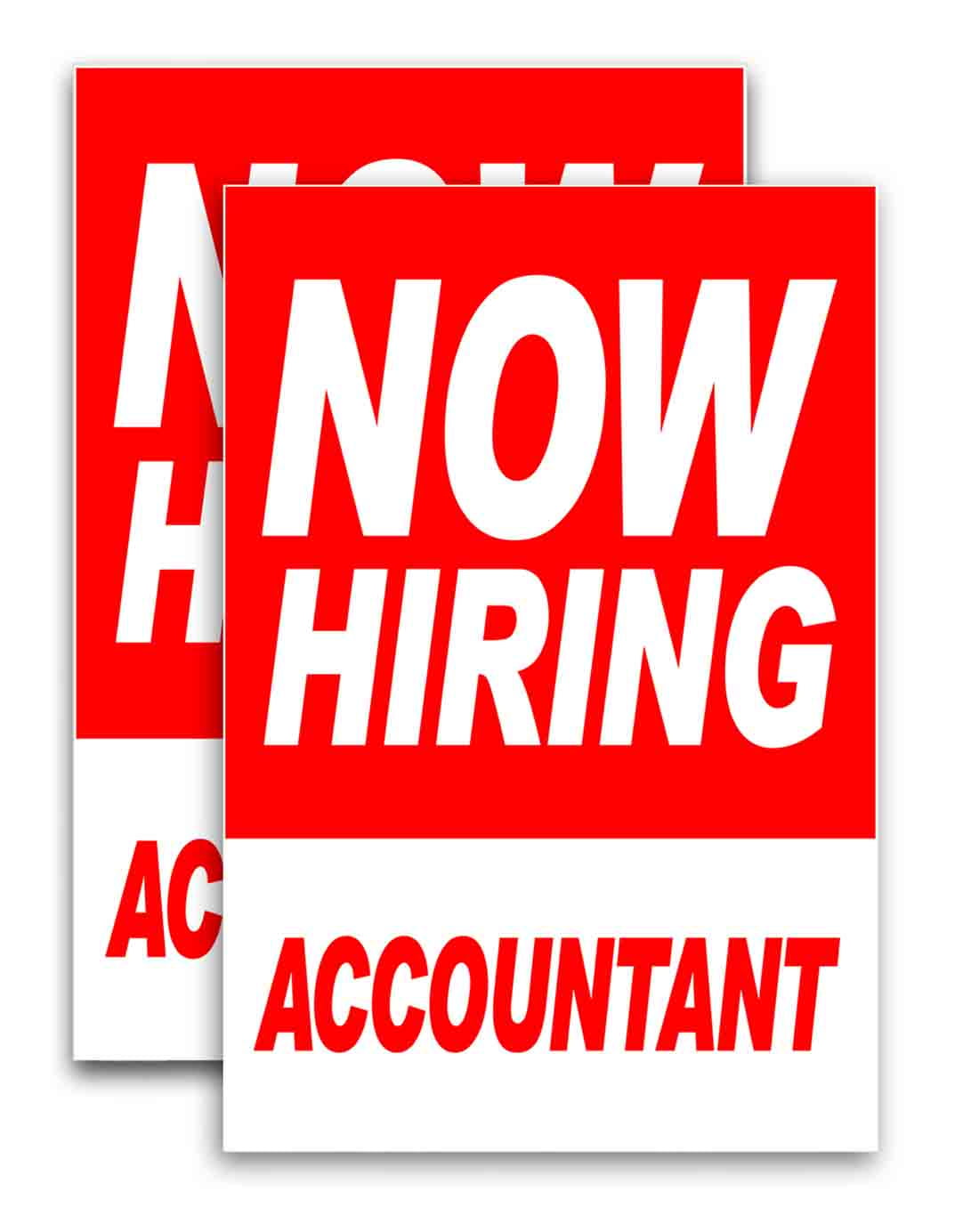 Now Hiring Accountant (24" X 36") Vinyl Decal Only (Pack of 2) |Sign ...