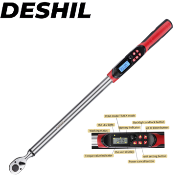 3/8" Digital Torque Wrench Electronic Set, with Buzzer & LED, 2.2-44.3 ft-lbs(3-60 Nm), High ...