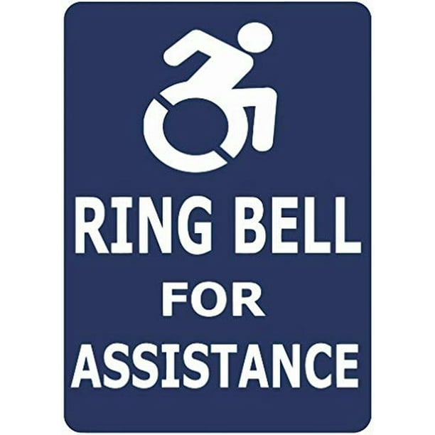 Ring Bell for ASSITANCE Decal Sticker Sign (5X7 INCH, Blue Backround ...