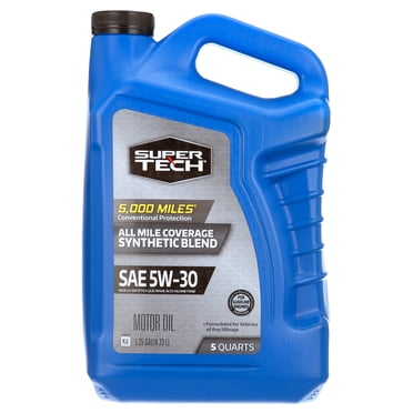 Super Tech High Mileage SAE 10W-30 Motor Oil, 5 Quarts - Walmart.com