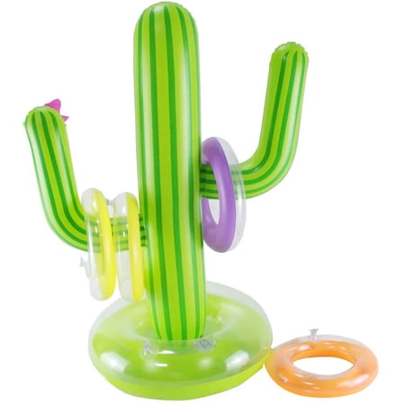 Inflatable Cactus and Colorful Inflatable Ring Summer Outdoor Beach ...
