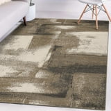 Luxe Weavers Abstract Brushstrokes Area Rug Beige 5x7, Soft Accent ...