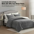 SLEEPBELLA Queen Microfiber Plush Comforter Set, 3-Piece Reversible ...