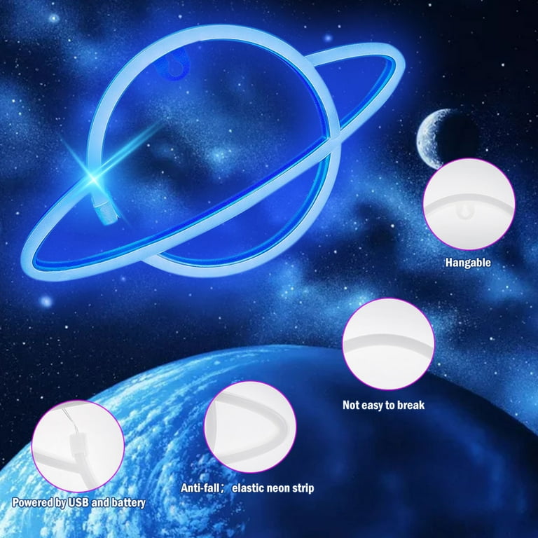 Neon Planets That Are Blue