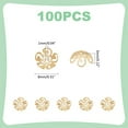 100Pcs 304 Stainless Steel Fancy Bead Caps Flower 5-Petal Golden 8x3mm ...