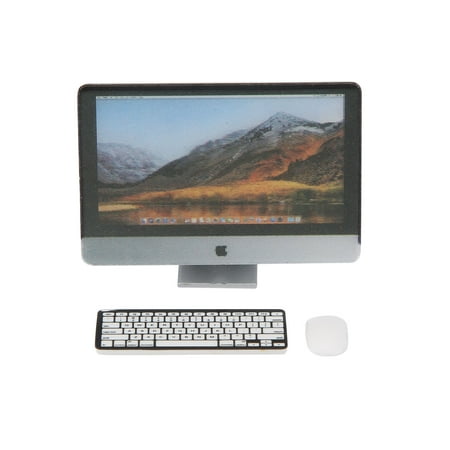 Keenso Dollhouse Computer Small Dollhouse 1:12 Miniature Computer Set ...