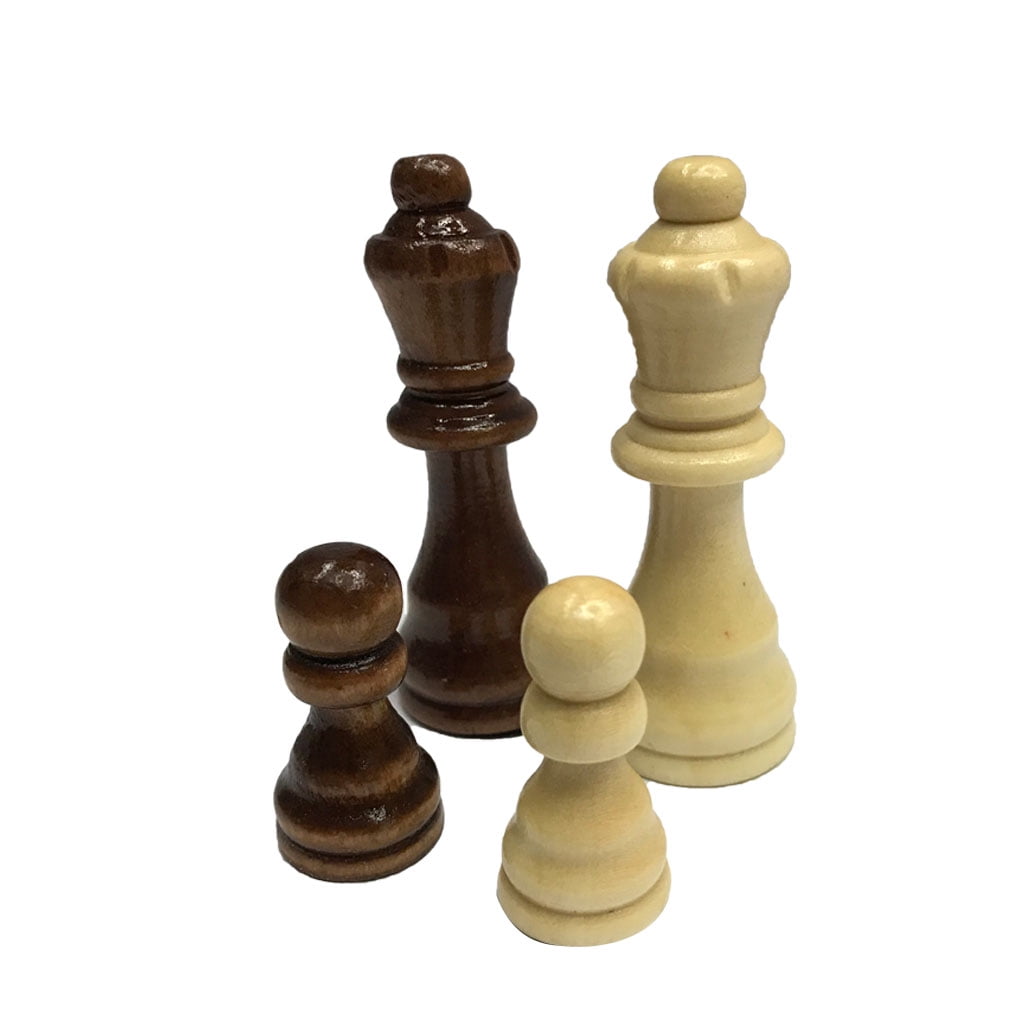 Wooden Chess Set 7.7cm King 32 Chess Pieces Figures Pawns Adults ...