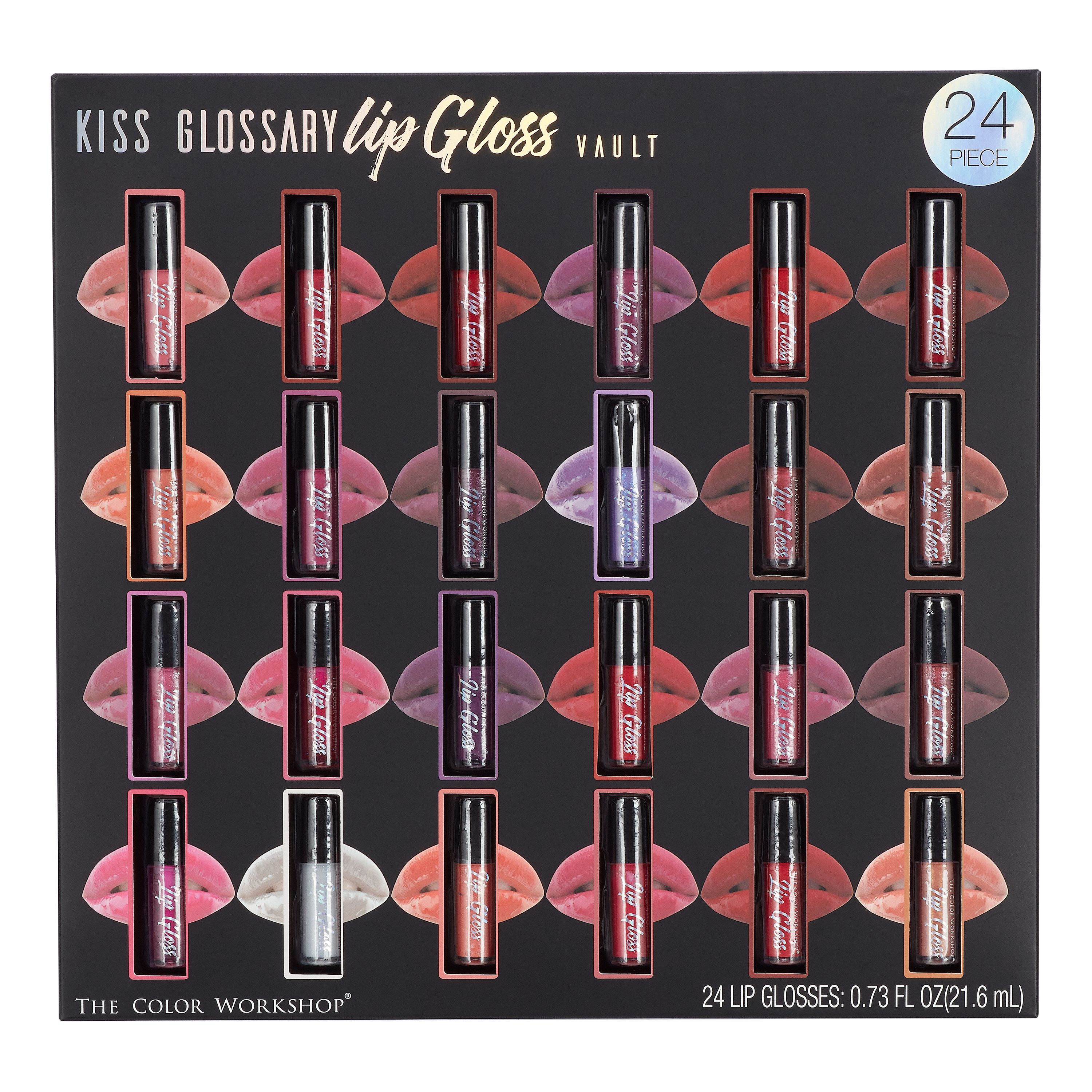 The Color Workshop Kiss Glossary Lip Gloss Vault Makeup Set, 24 Pieces ...